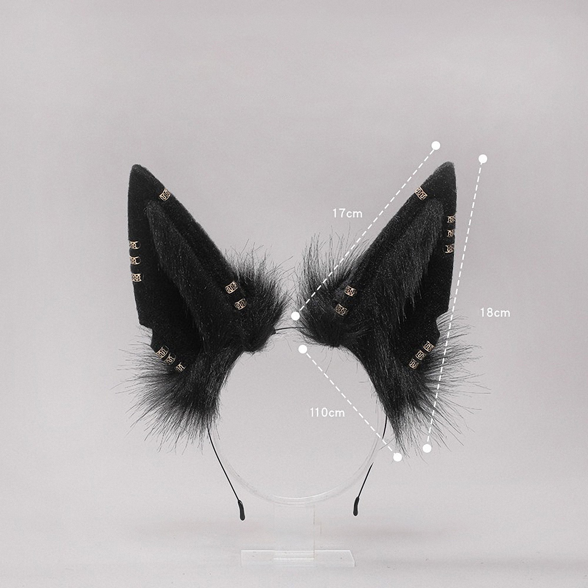 Custom Anubis Animal Ears & Tail Setgray Black Ears Beast - Etsy