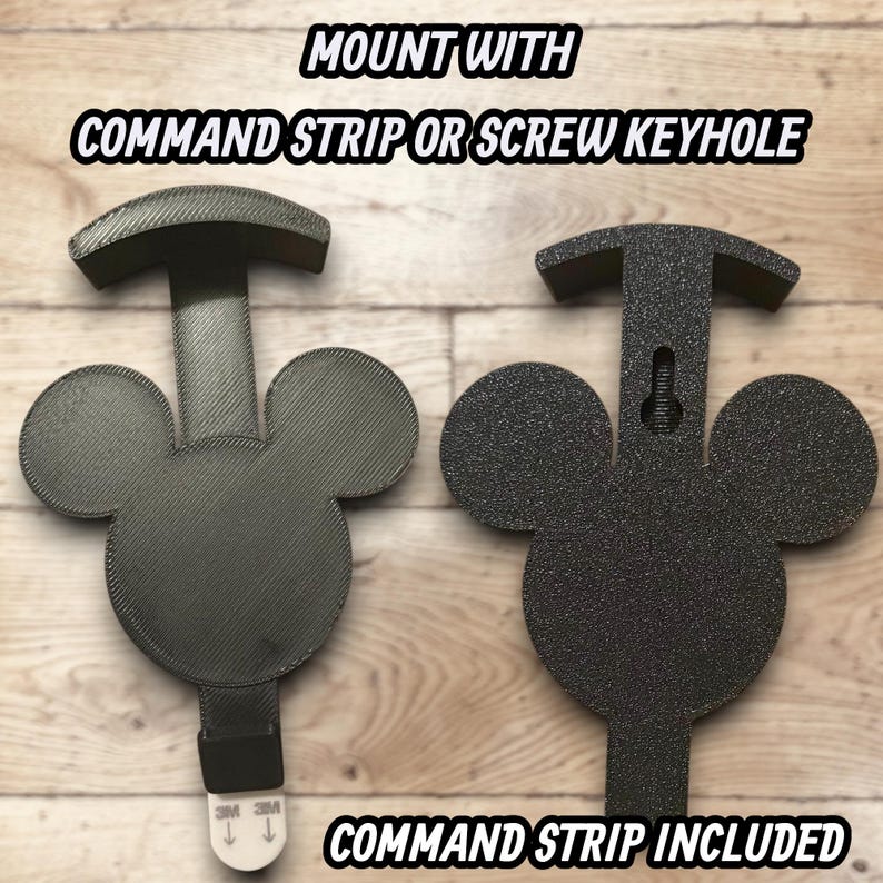 Mickey Ear & Backpack Wall Hook | Ear/bag Hanger Combo | Dual Mounting ...