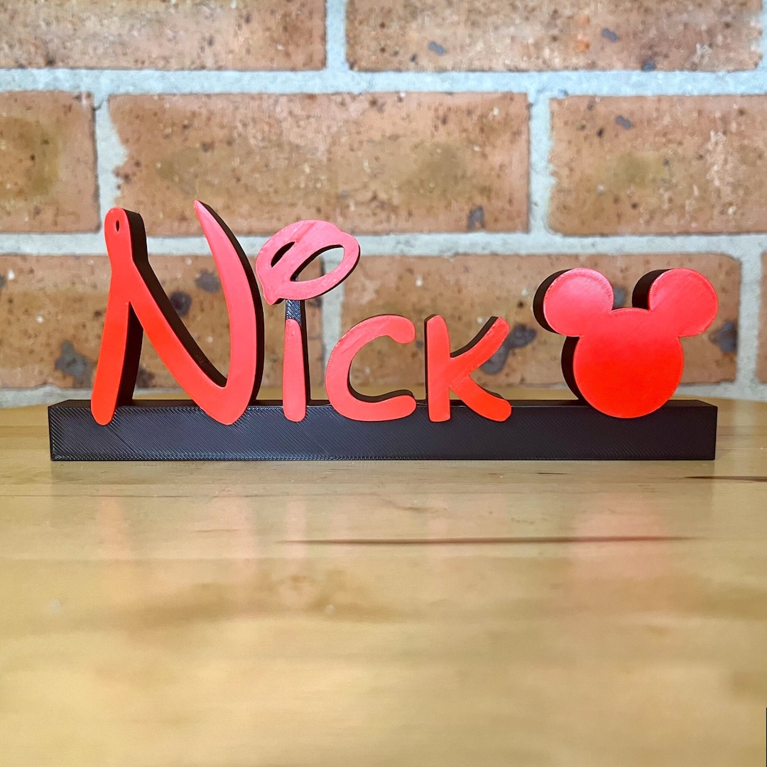 Personalised Disney-inspired Name Plate | Custom 3D Printed Desk Sign ...