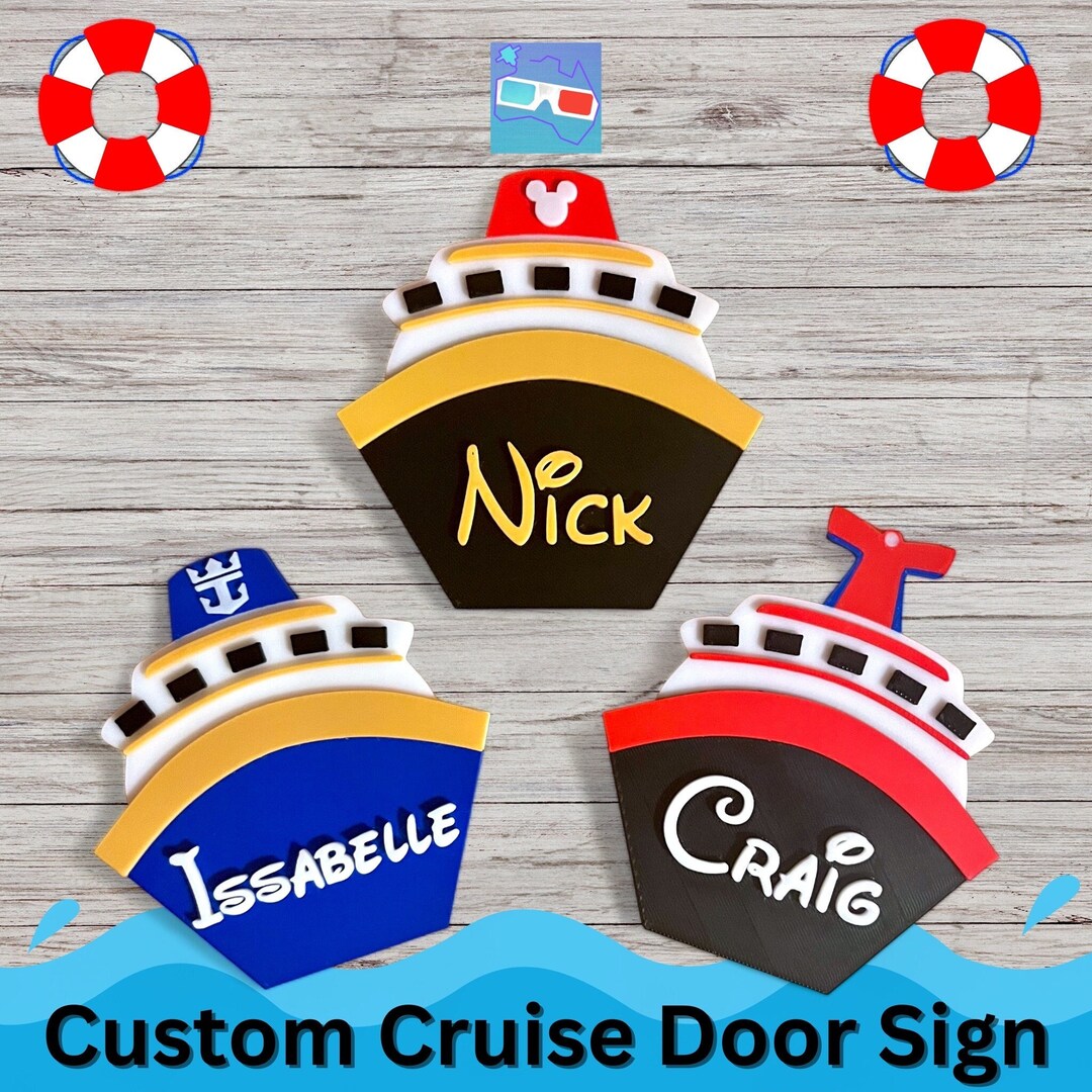 Cruise Ship Custom Name Decor | Mini Cruise Door Magnet | 3D Printed - Etsy