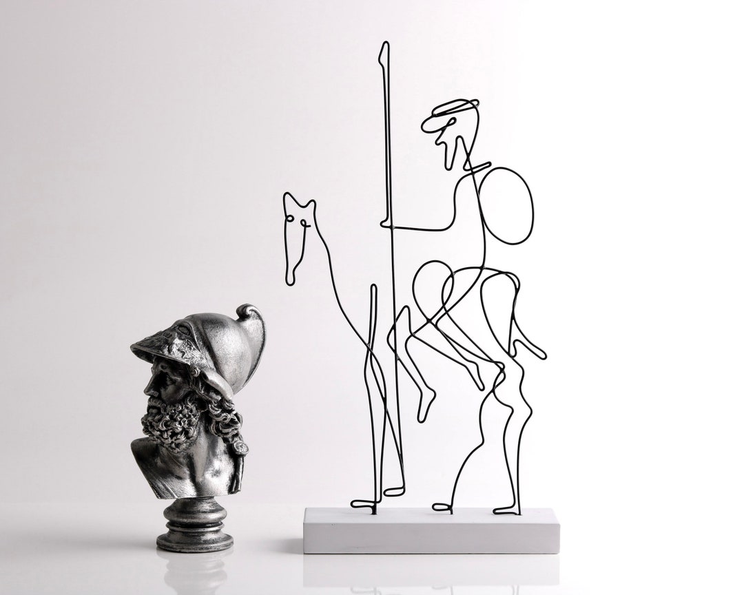 Sculpture of Don Quixote/ Sculpture / Shelf Decor / Wire Art / Metal ...