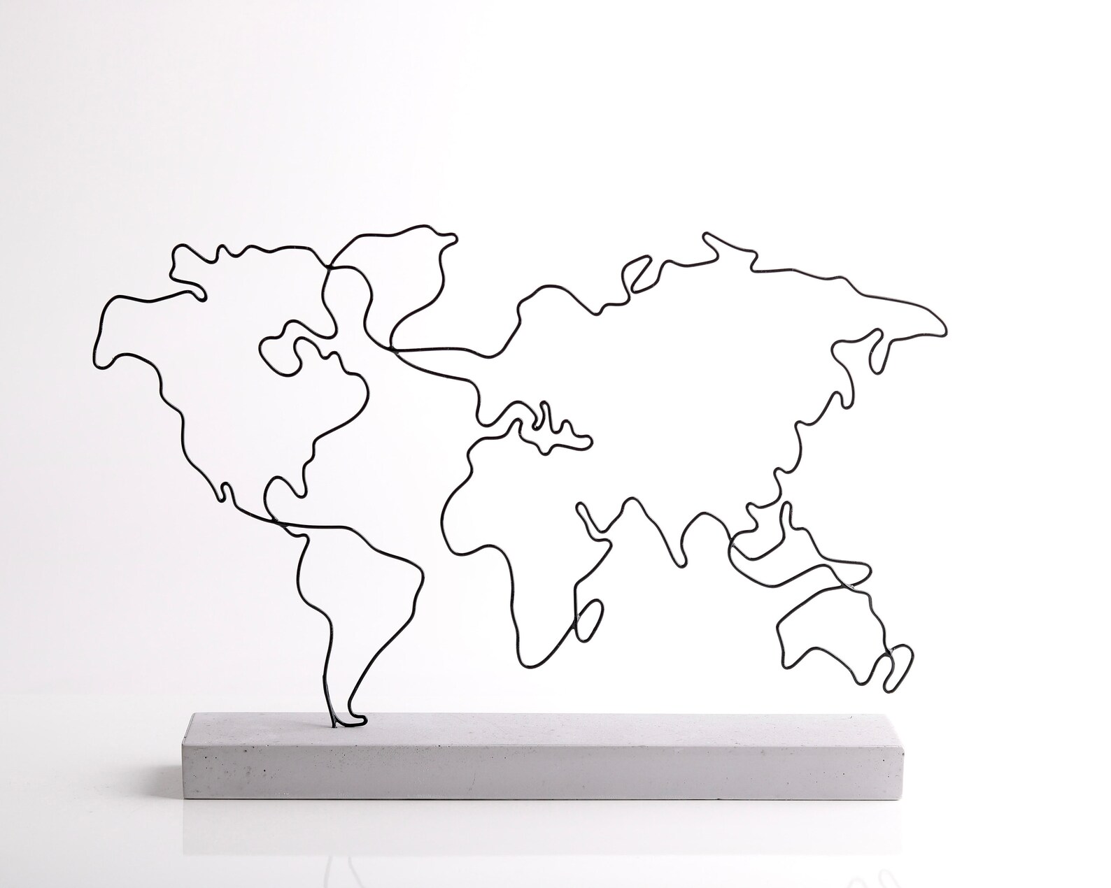 World Map Wire Sculpture, Shelf Decor, Wire Art, Metal Sculpture ...