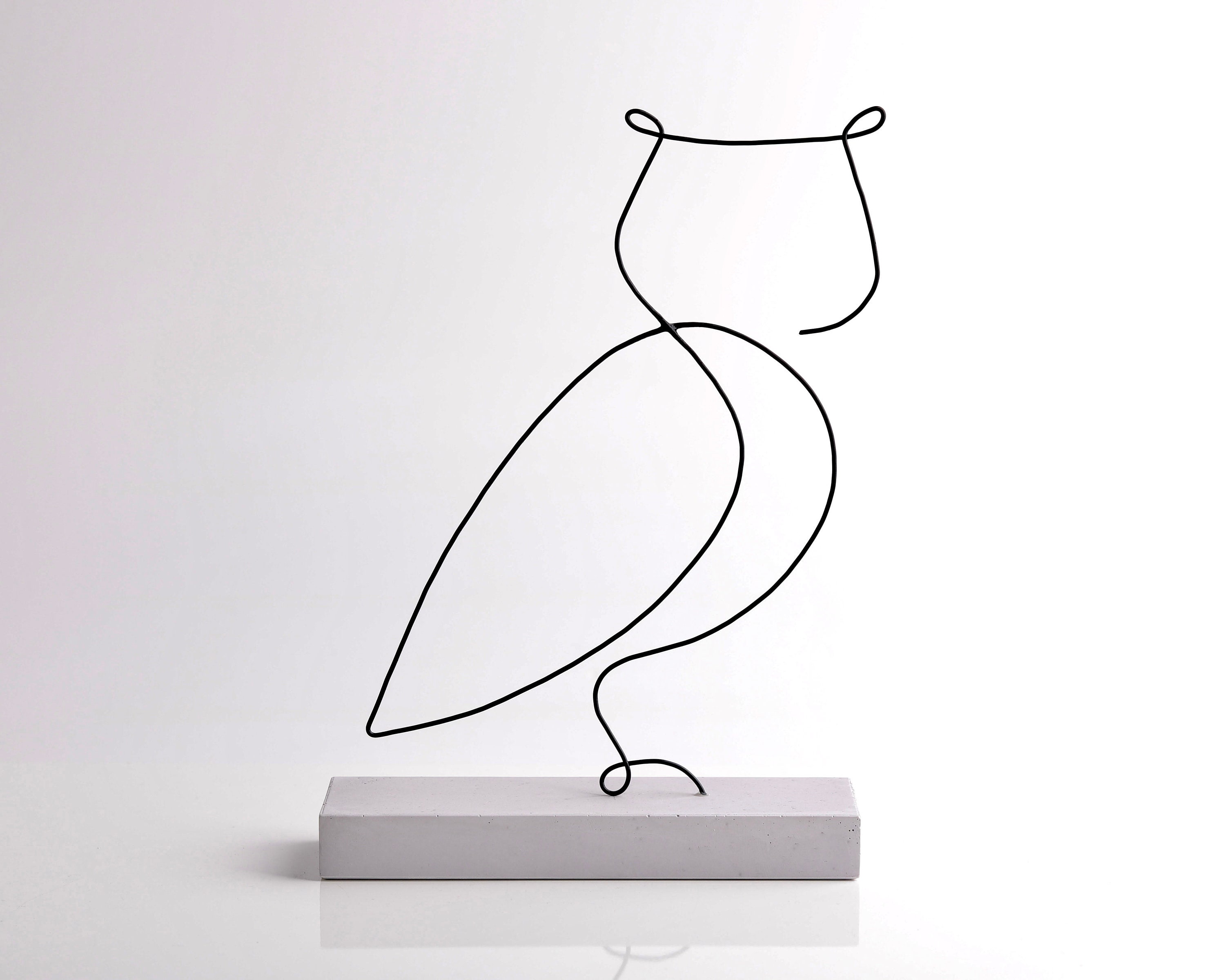 Owl Wire Sculpture / Shelf Decor / Owl /wire Art / Minimalist Metal ...