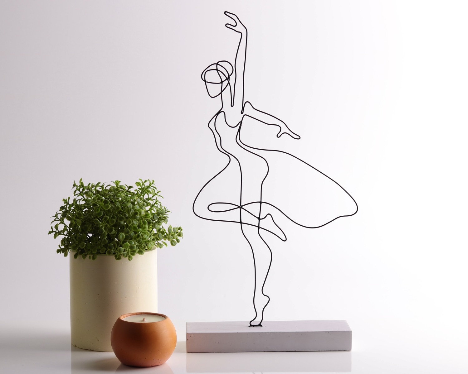 Wire Art Ballerina Wire Sculpture Figure Art Decor Handmade Minimalist ...