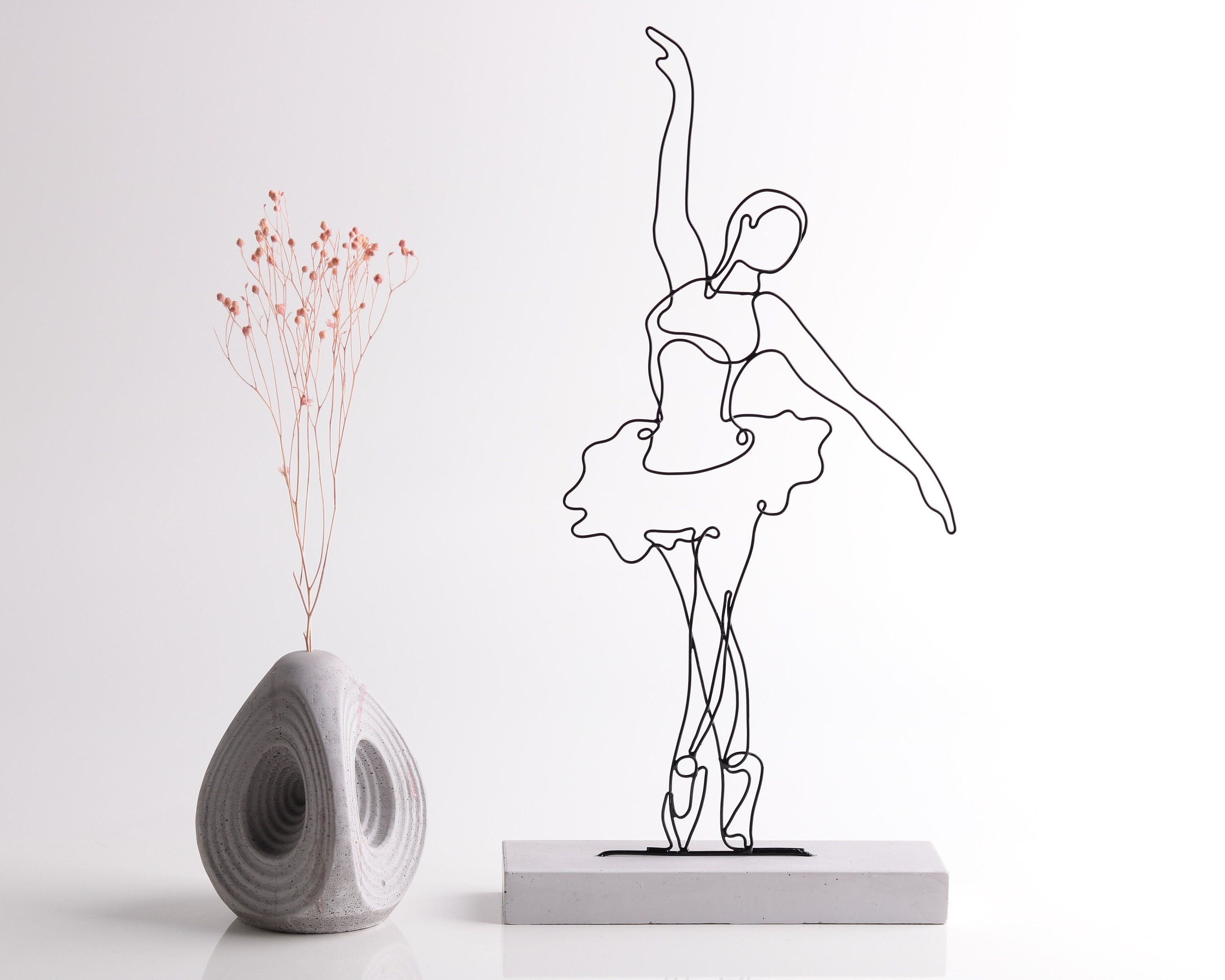 Wire Art Ballerina Wire Sculpture Figure Art Decor Handmade Minimalist ...