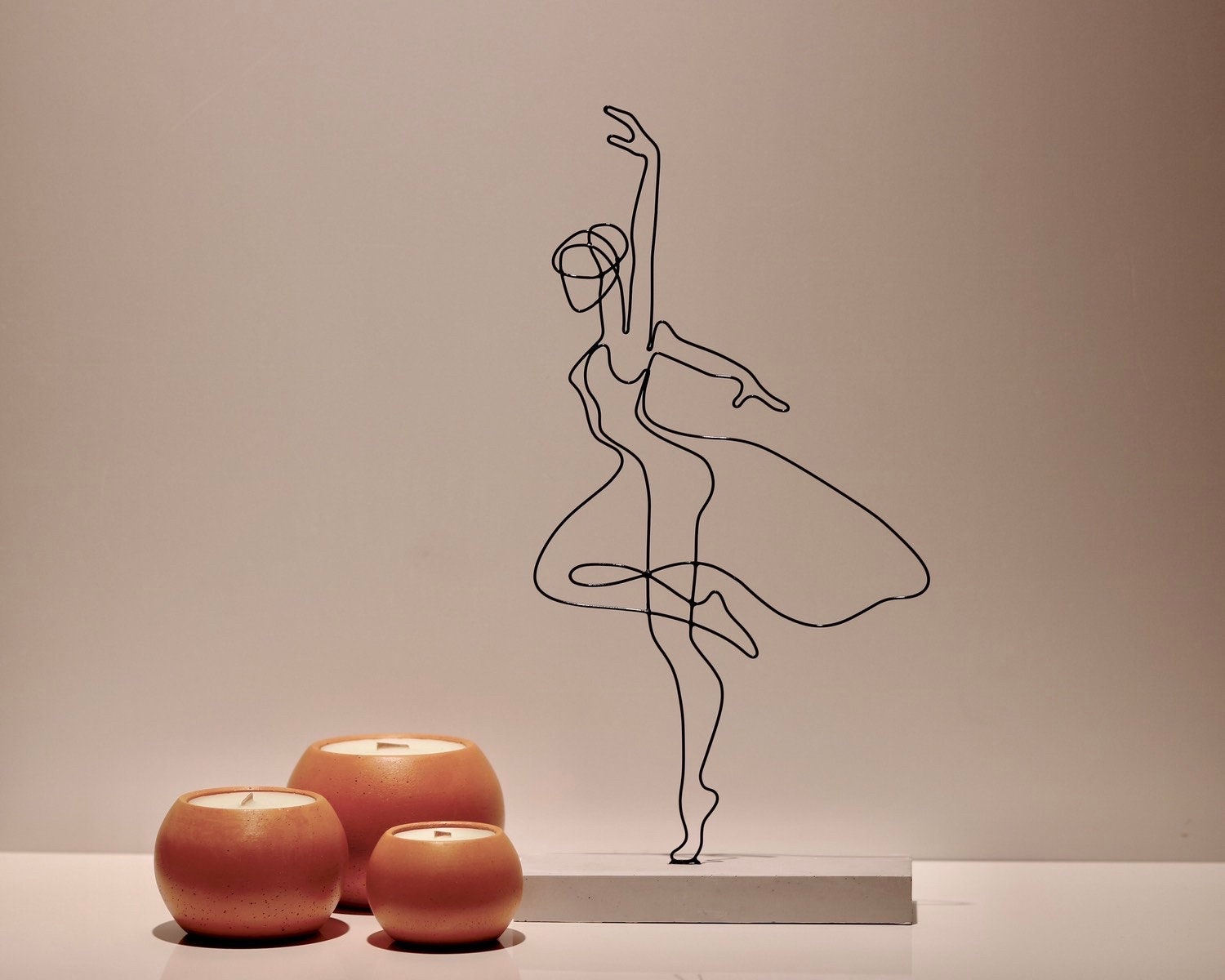 Wire Art Ballerina Wire Sculpture Figure Art Decor Handmade Minimalist ...