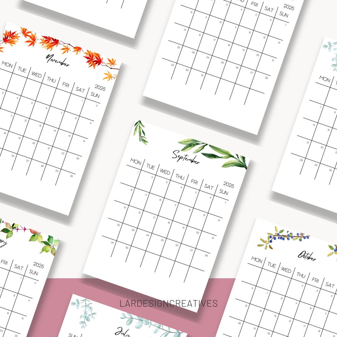 2025 Calendar Printable, Calendar 2025, 2025 Calendar, Printable ...