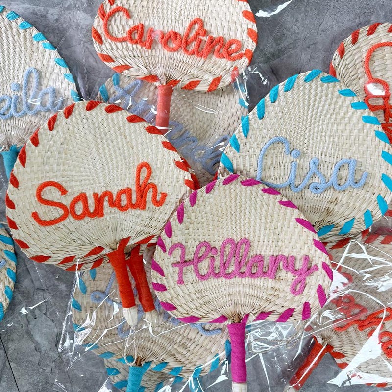 Palm Leaf Hand Fans - Etsy