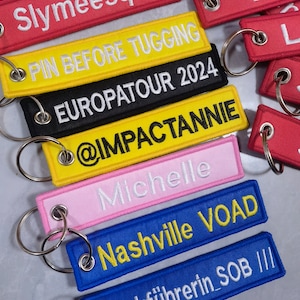 Custom Name/logo Embroidery Key Tag Free Shipping |custom Keychain ...