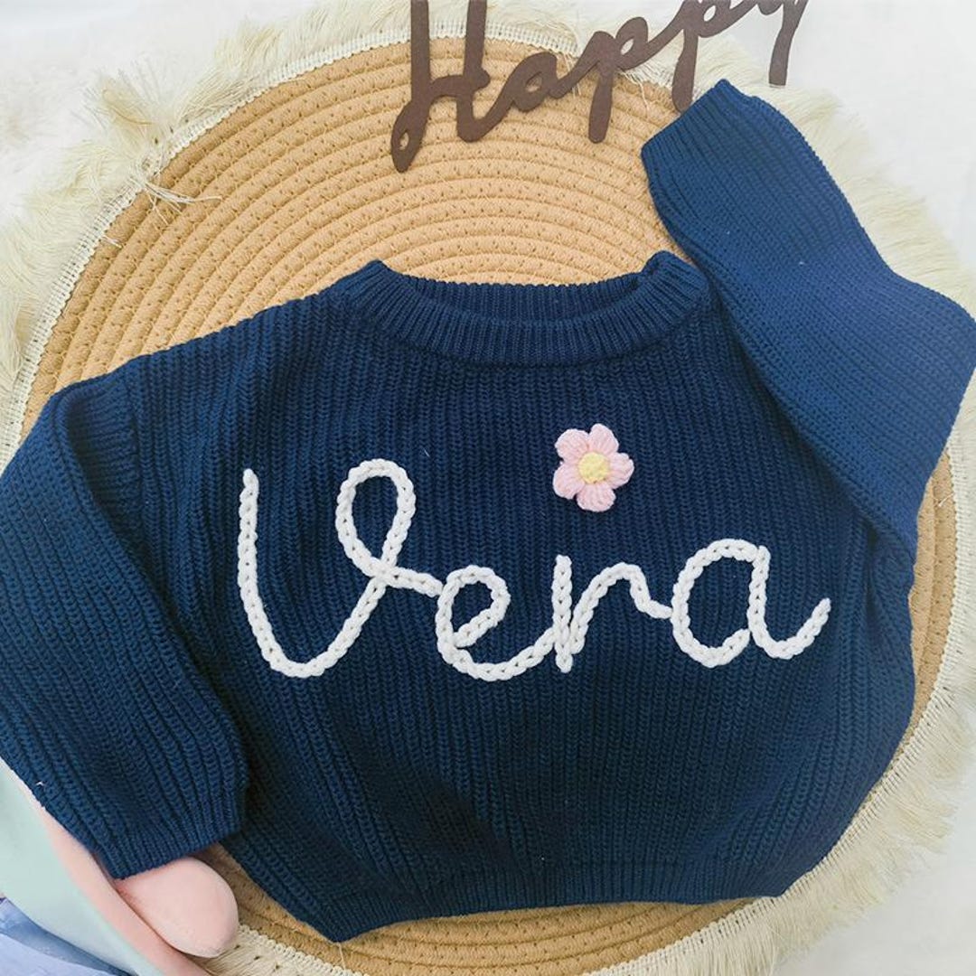 Newborn Baby Name Sweater Set, Custom Name Baby Sweater, Personalized ...