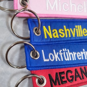 Custom Name/logo Embroidery Key Tag Free Shipping |custom Keychain ...