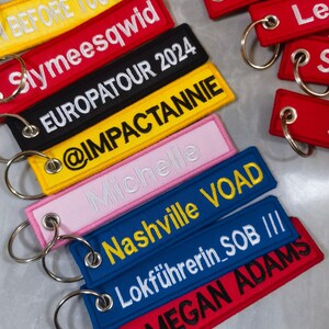 Custom Name/logo Embroidery Key Tag Free Shipping |custom Keychain ...