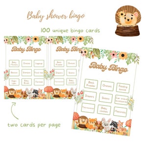 Baby Bingo Woodland Animals. Baby Shower Bingo. Baby Shower Games. Baby ...