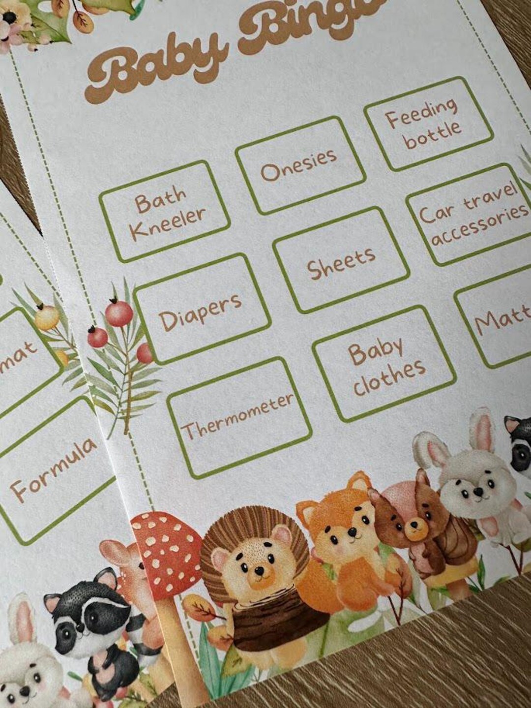 Baby Bingo Woodland Animals. Baby Shower Bingo. Baby Shower Games. Baby ...