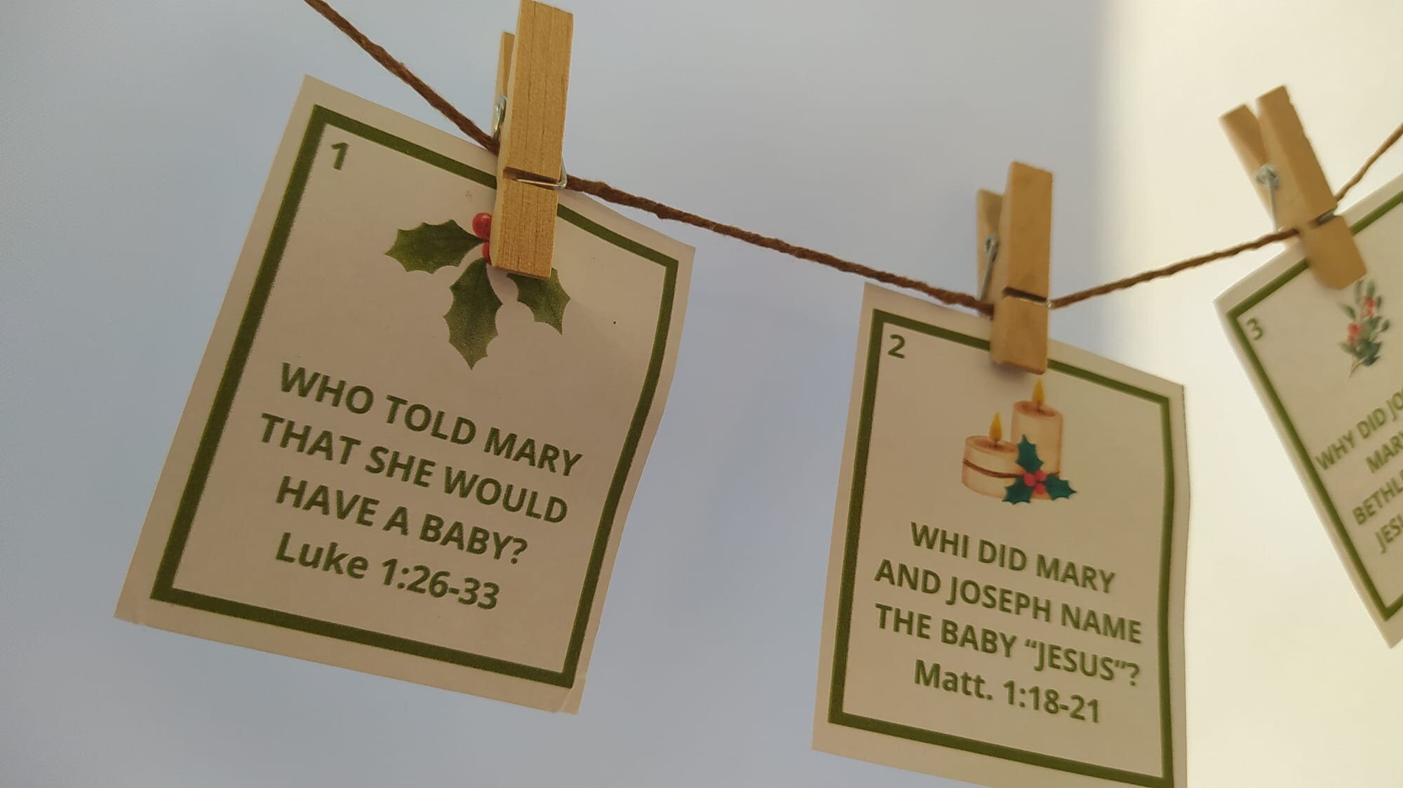 Scripture Advent Card, Printable Advent Card, 24 Scripture Advent ...