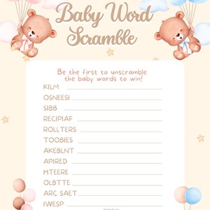Baby Shower Reveal, Baby Shower Cute Bear, Baby Shower Games, 12 Baby ...