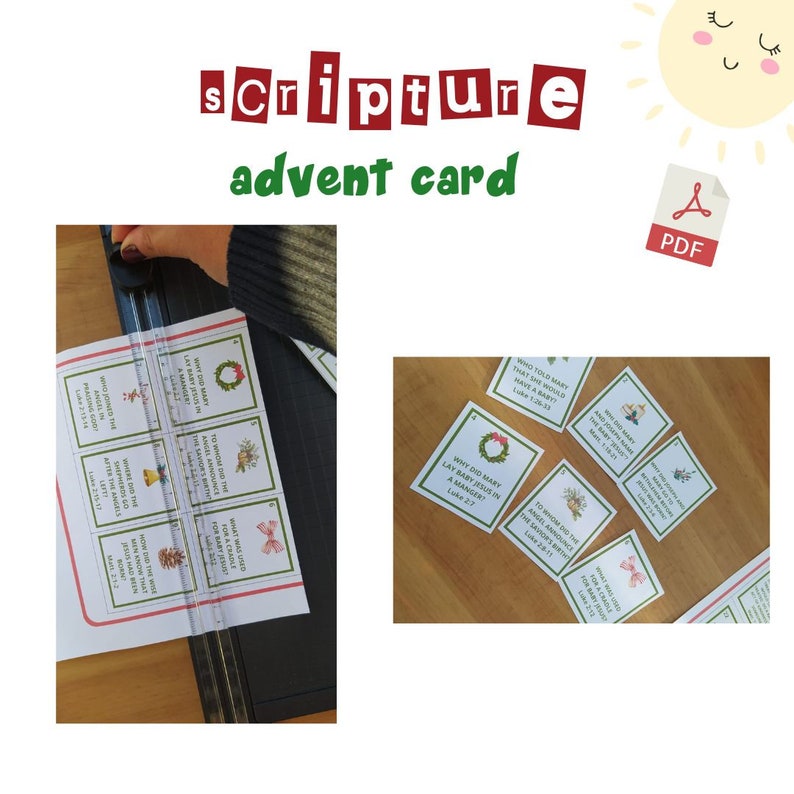 Scripture Advent Card, Printable Advent Card, 24 Scripture Advent ...
