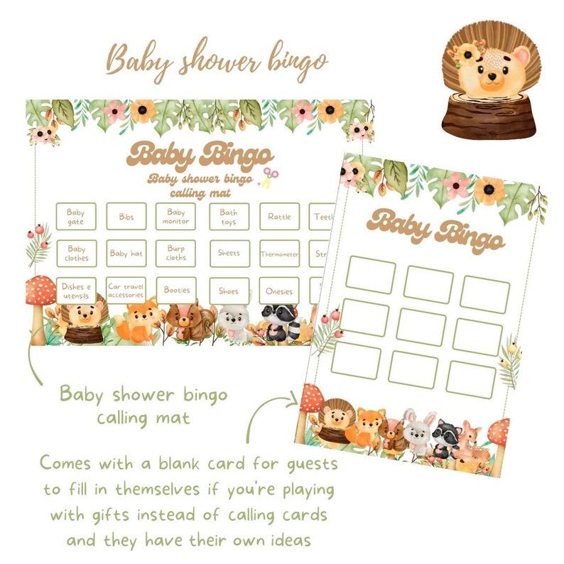 Baby Bingo Woodland Animals. Baby Shower Bingo. Baby Shower Games. Baby ...