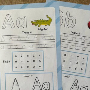 26 Alphabet Worksheets, Upper & Lowercase, Preschool, Kindergarten ...