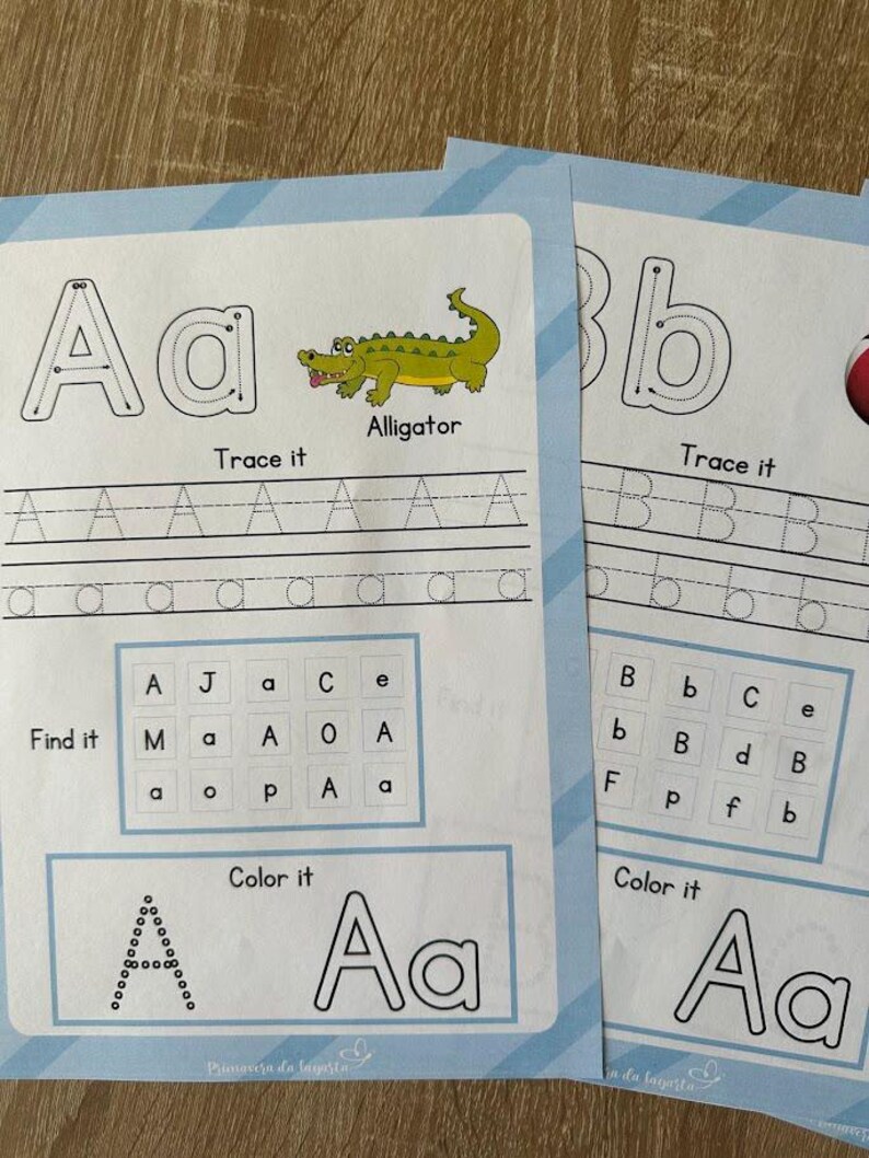 26 Alphabet Worksheets, Upper & Lowercase, Preschool, Kindergarten ...