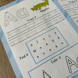 26 Alphabet Worksheets, Upper & Lowercase, Preschool, Kindergarten ...