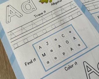 26 Alphabet Worksheets, Upper & Lowercase, Preschool, Kindergarten ...