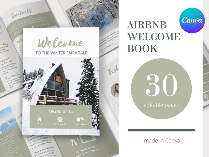 Airbnb Welcome Book Template / Fully Editable in Canva / Airbnb House ...