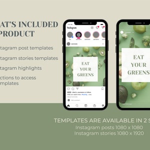 80 Instagram Post & Story Templates, Healthy Lifestyle, Fully Editable ...
