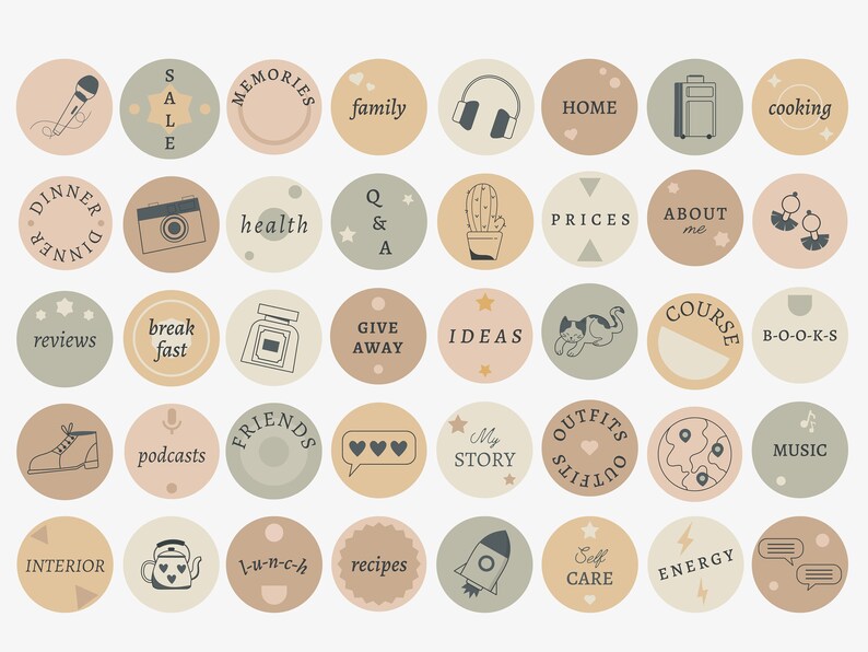 100 Unique Instagram Highlight Cover Templates / Fully Editable in ...