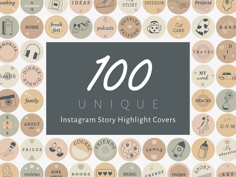 100 Unique Instagram Highlight Cover Templates / Fully Editable in ...