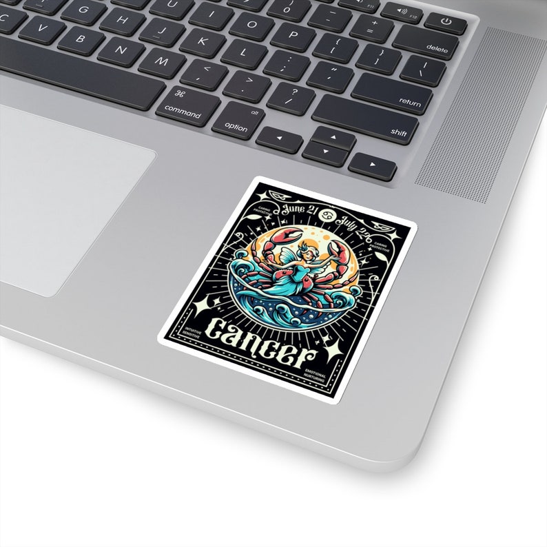 Cancer Tarot Card Sticker, Cancer Star Sign Sticker, Cancer Laptop ...