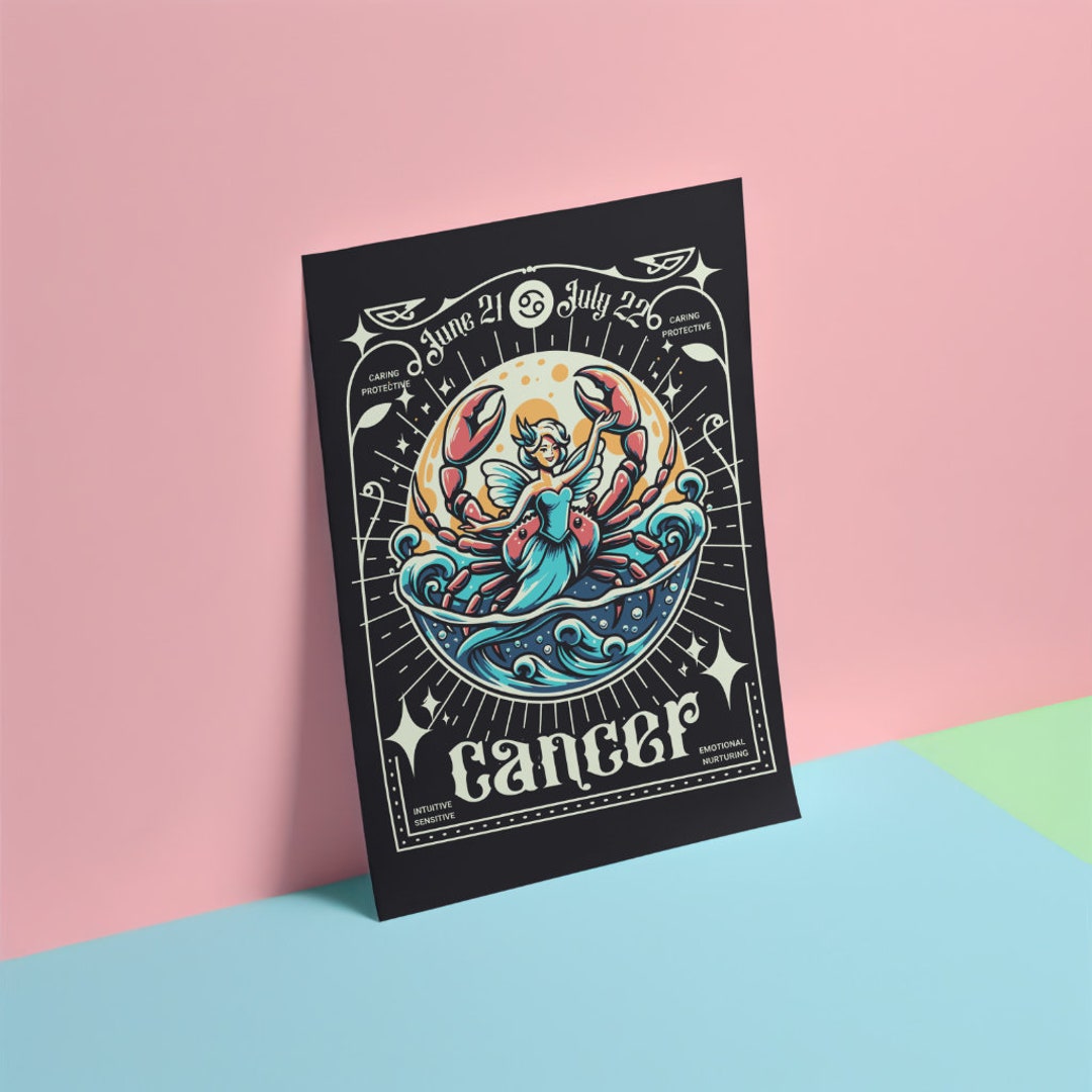 Cancer Tarot Card Sticker, Cancer Star Sign Sticker, Cancer Laptop ...