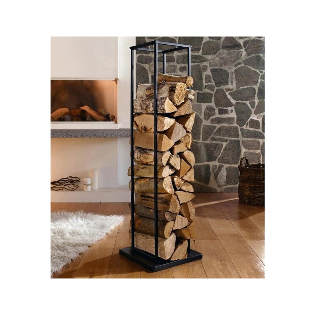 Firewood Rack Metal Log Holder Stand for Indoor Outdoor - Etsy