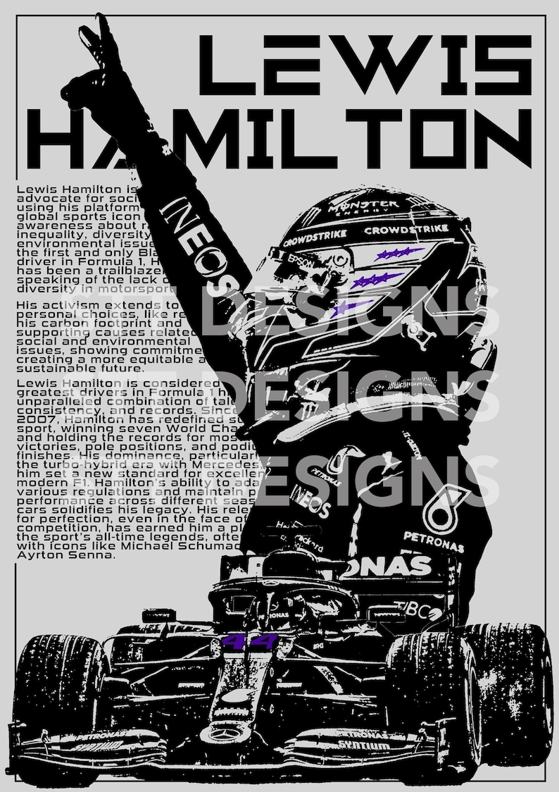 Lewis Hamilton Poster - Etsy