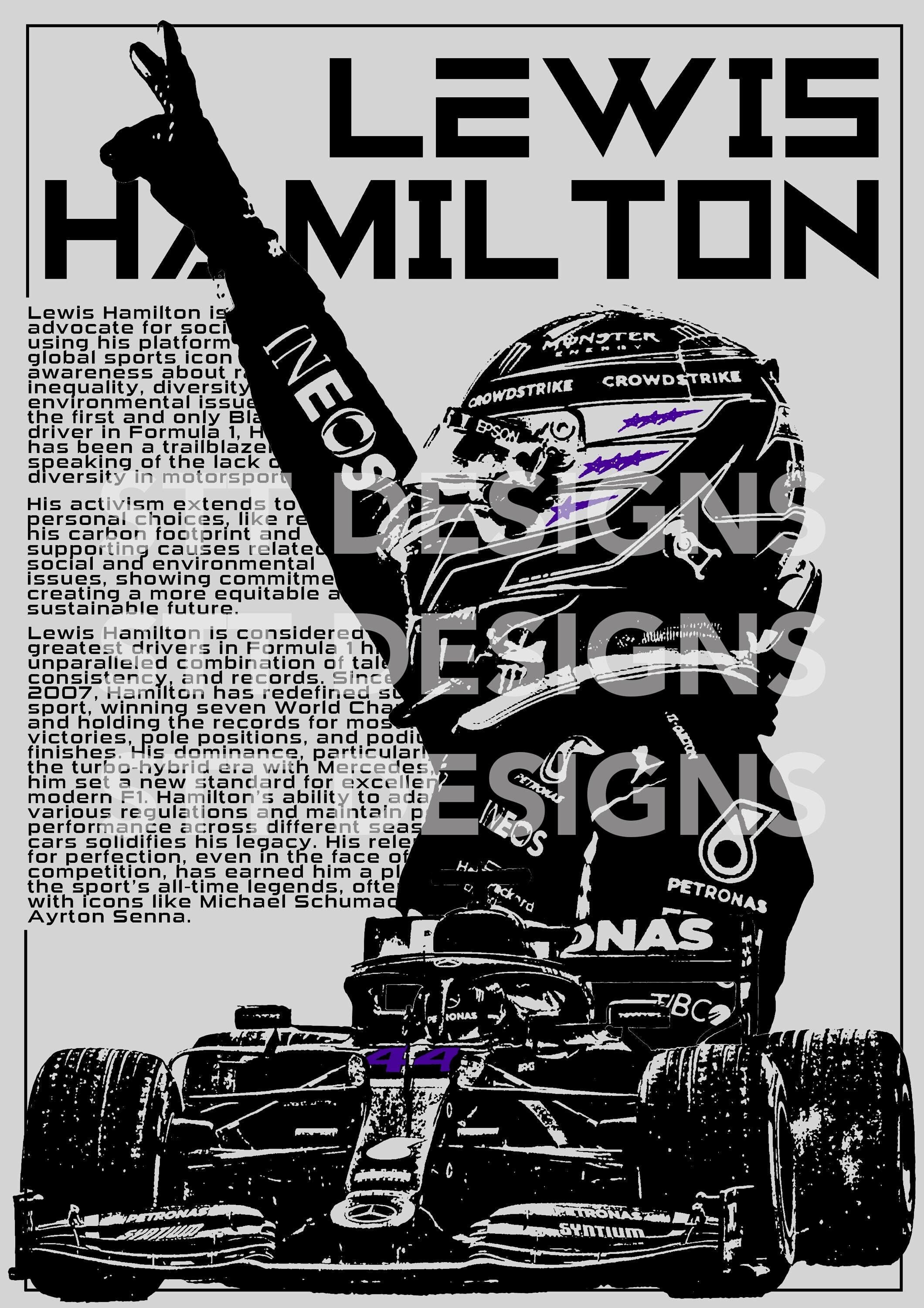 Lewis Hamilton Poster - Etsy