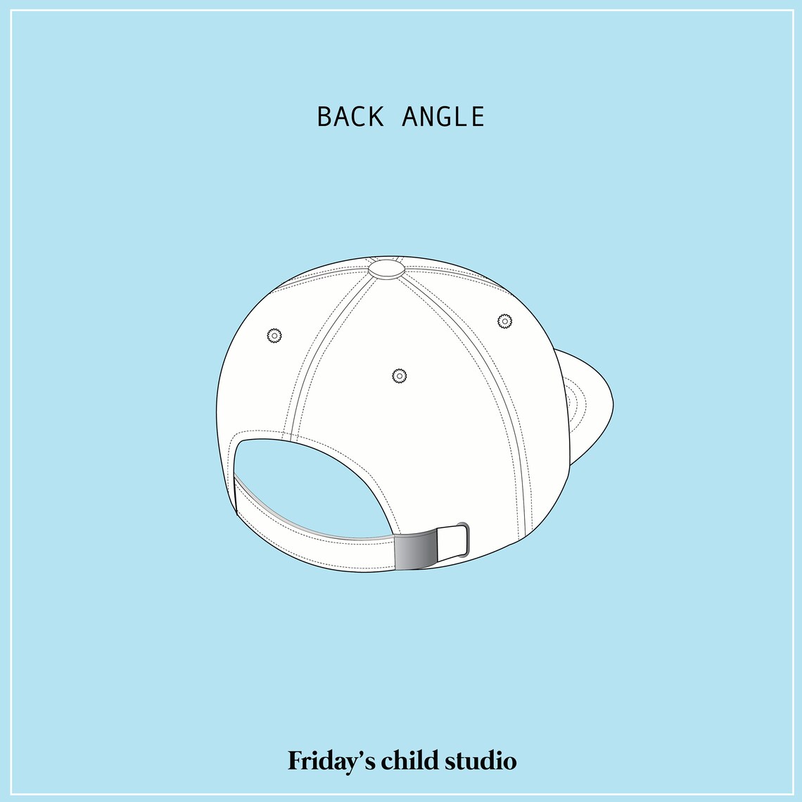 6 Panel Baseball Cap - SVG - CAD Vector Flat Sketch for Illustrator ...