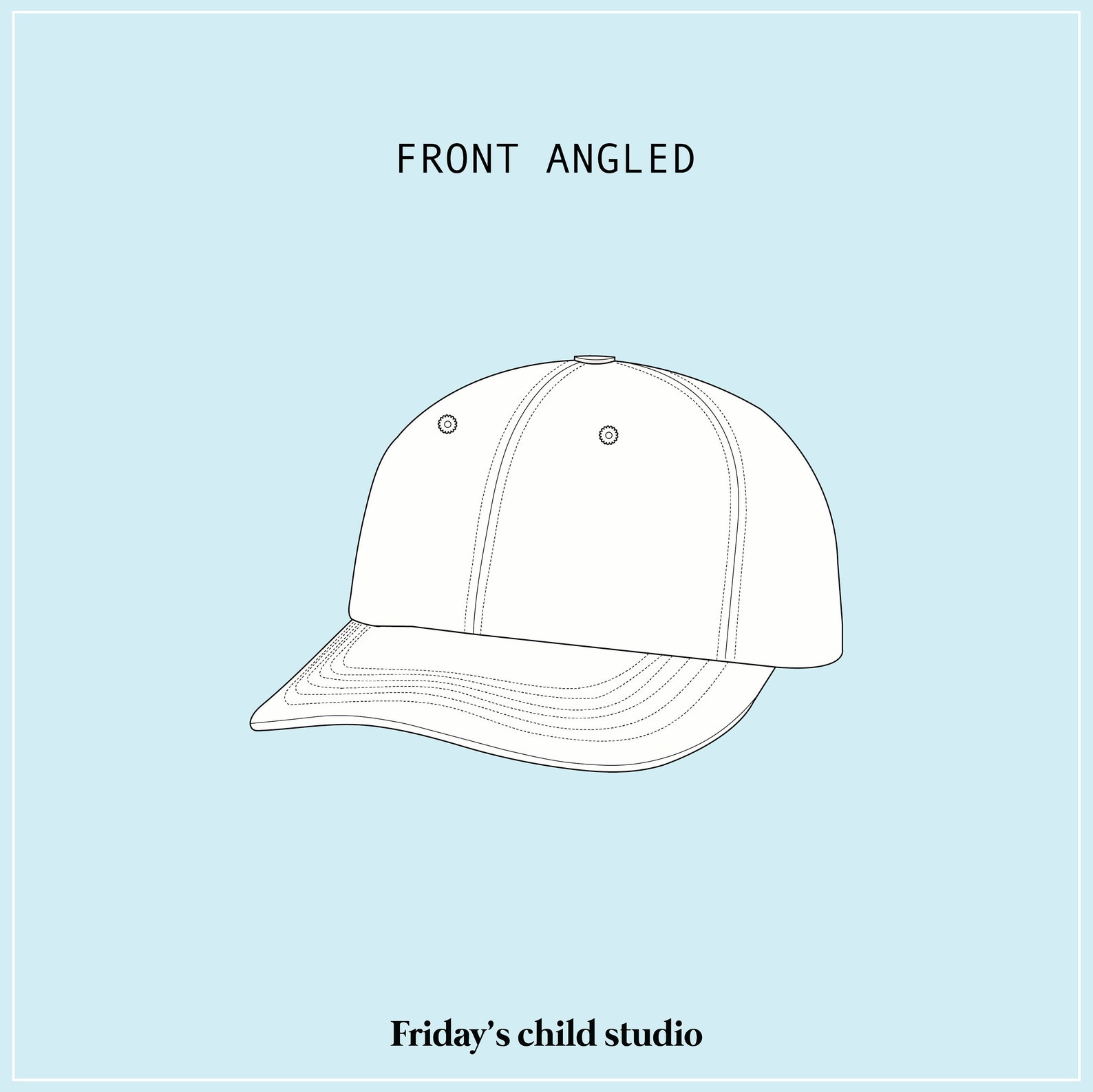 6 Panel Baseball Cap - SVG - CAD Vector Flat Sketch for Illustrator ...