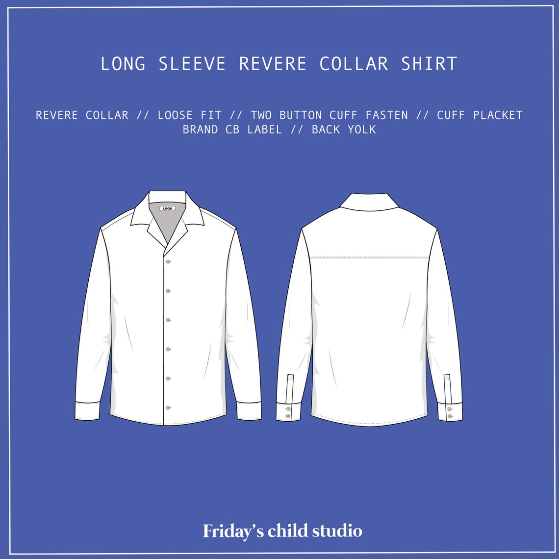 Men / Unisex Shirt Pack - SVG - Vector CAD / Flat Sketch - Technical ...