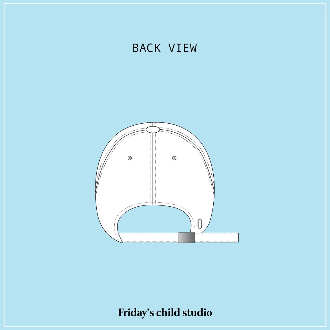 6 Panel Baseball Cap - SVG - CAD Vector Flat Sketch for Illustrator ...