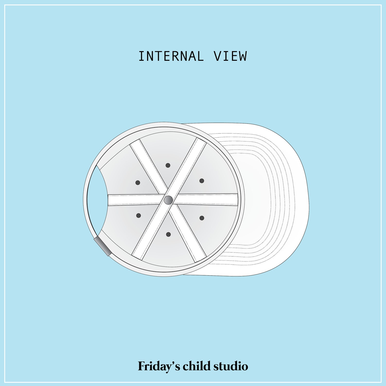 6 Panel Baseball Cap - SVG - CAD Vector Flat Sketch for Illustrator ...