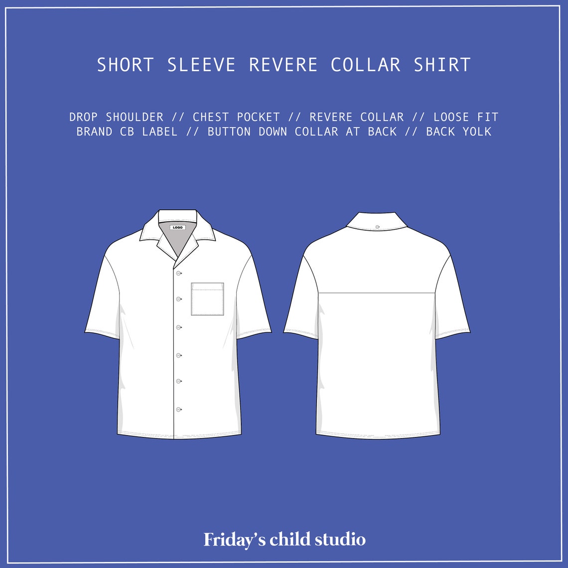 Men / Unisex Shirt Pack - SVG - Vector CAD / Flat Sketch - Technical ...