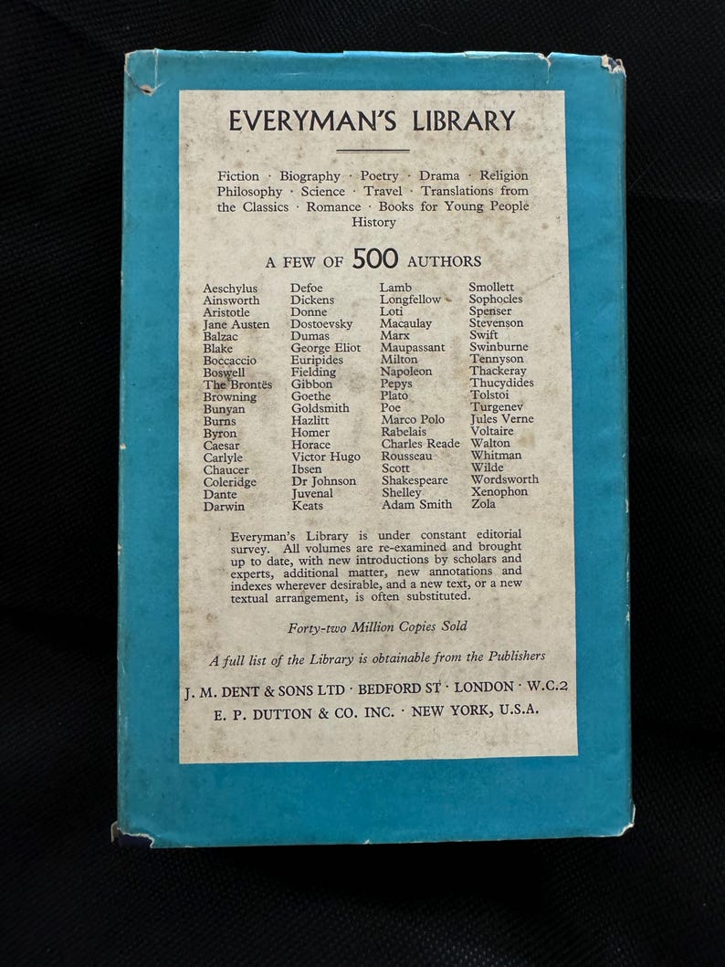 Aristotle's Metaphysics: Everyman's Library 1956 1st Edition. No 1000 ...