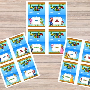 Super Mario Food Tent Labels: Editable Birthday Party Decor (digital ...