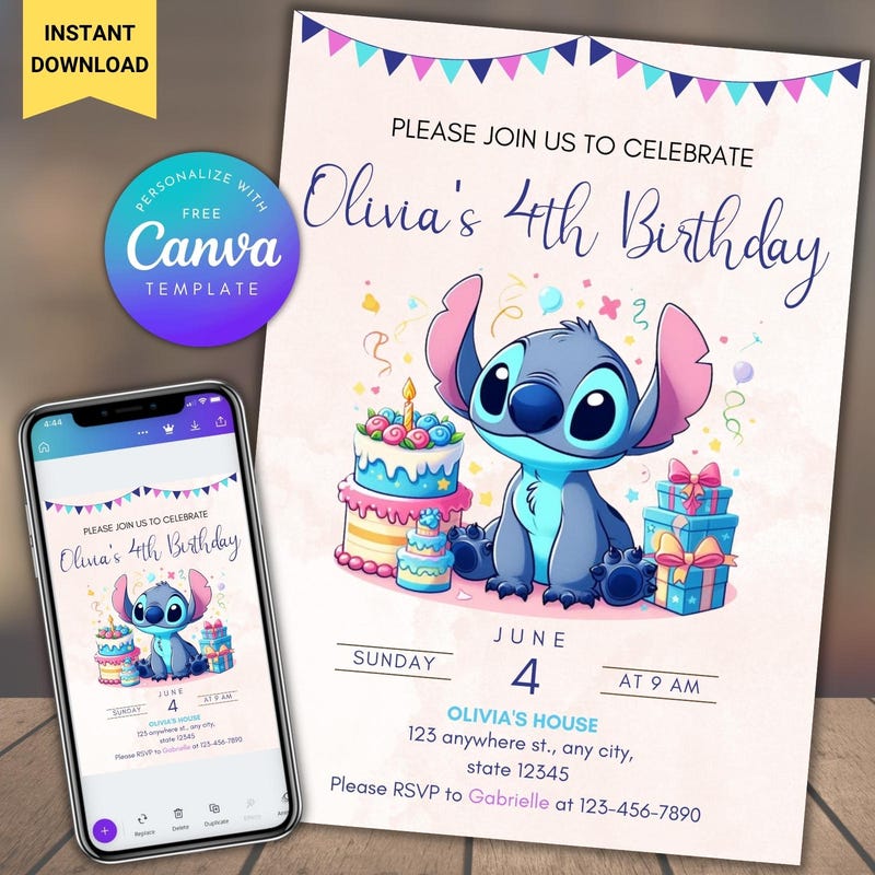 Stitch cumpleaños - Etsy España