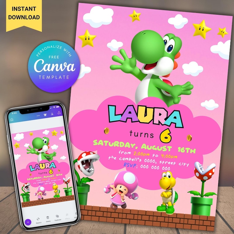 Yoshi Birthday Party - Etsy