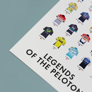 Cycling Art Poster 'legends of the Peloton' - Cycling Print Gifts ...
