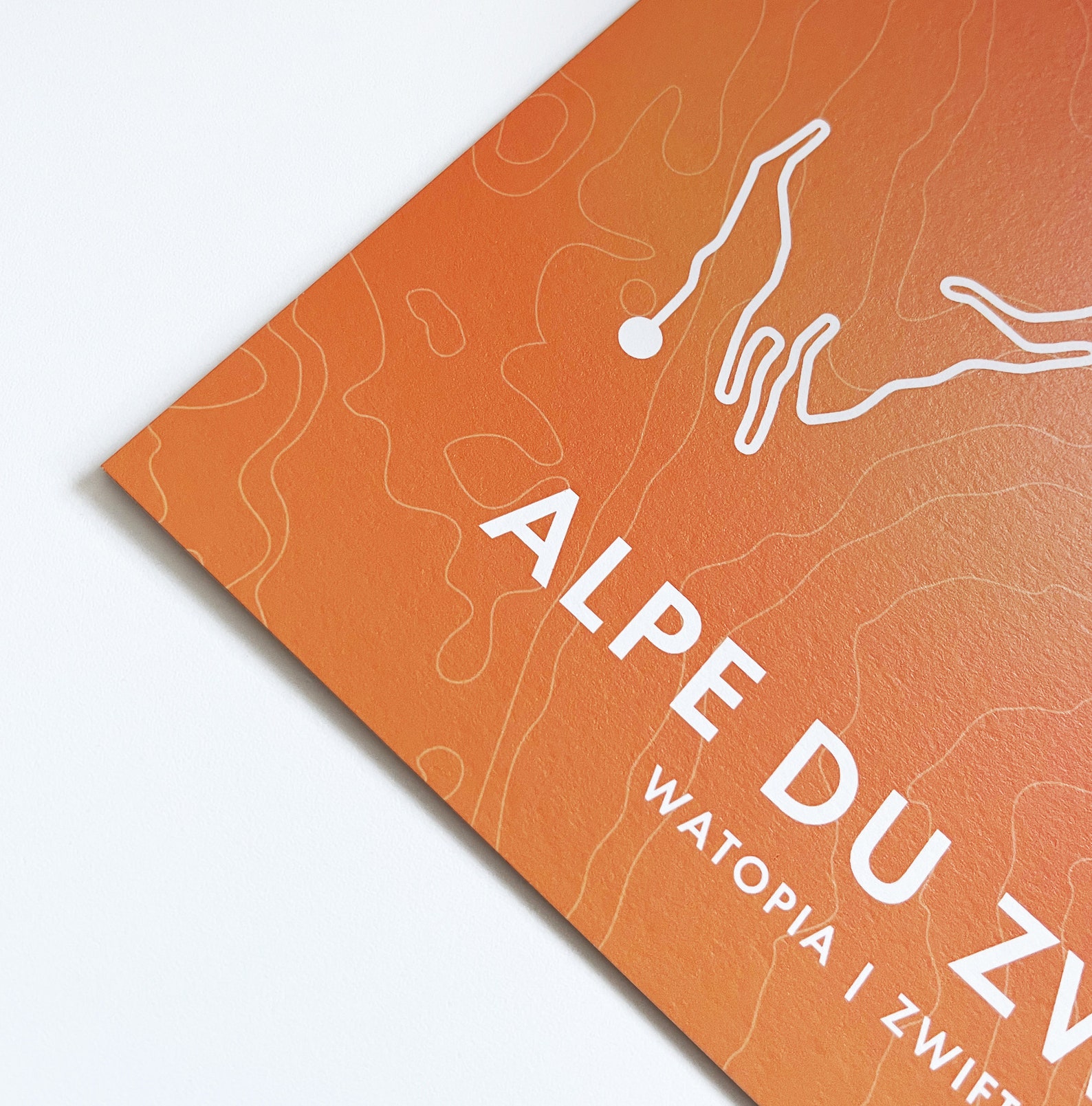 Alpe Du Zwift Cycling Route Map Poster - Personalisation & Colour ...