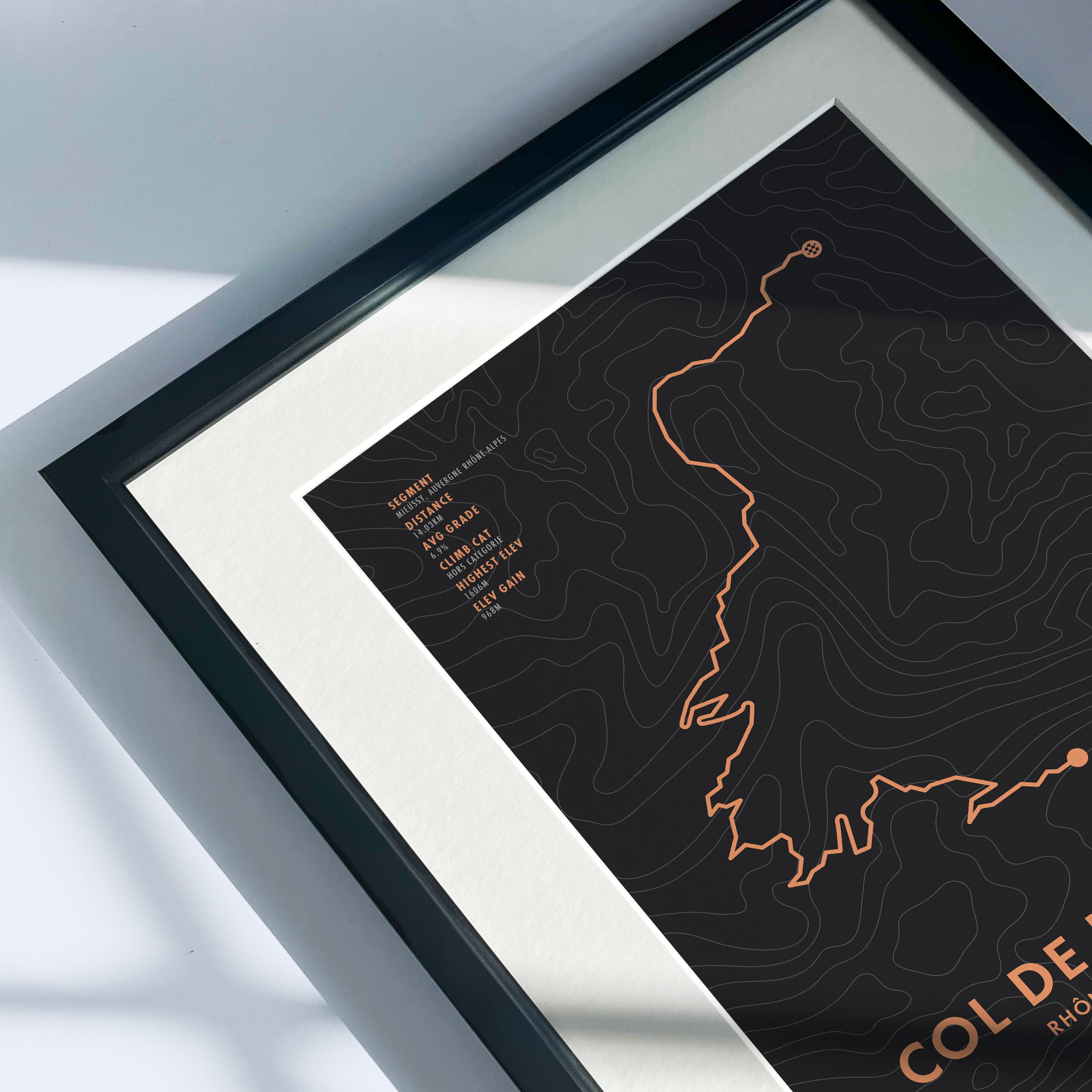 La Marmotte Cycling Route Map Posters - French Alps Climbs Wall Art ...