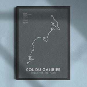 La Marmotte Cycling Route Map Posters - French Alps Climbs Wall Art ...