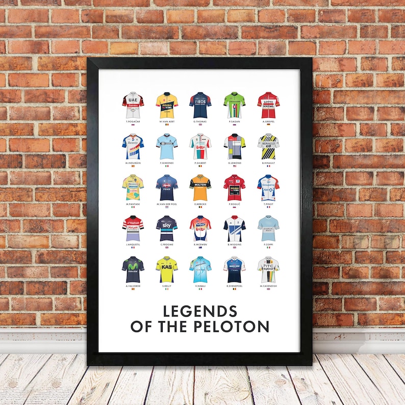 Cycling Art Poster 'legends of the Peloton' - Cycling Print Gifts ...